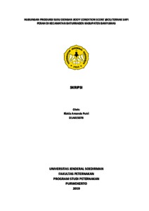 Hubungan Produksi Susu Dengan Body Condition Score (Bcs) Ternak Sapi ...